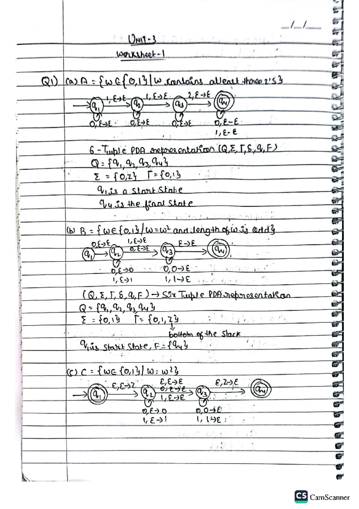 FLA unit 3 assignment - Formal Language And Automata - Studocu