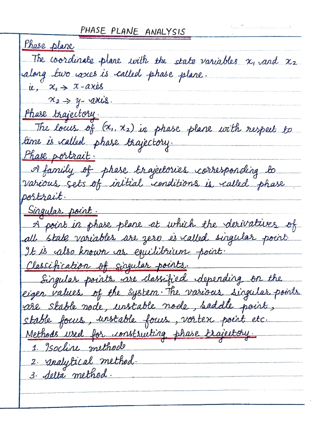 Phase plane analysis - PHASE PLANE ANALYSIS Phase plane The coordinate ...