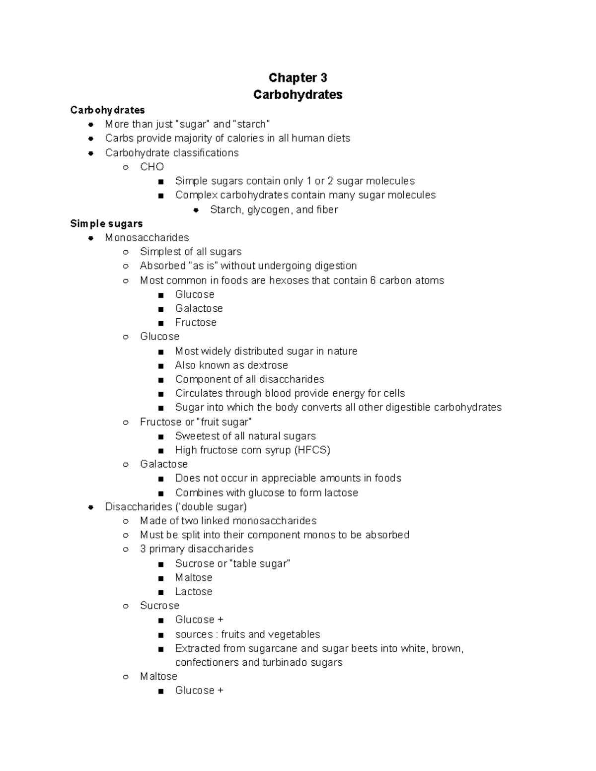 Chapter 3 crabohydrates - Chapter 3 Carbohydrates Carbohydrates More ...