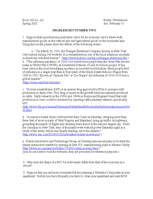 Problem set 03 - ... - ECON 162-A1, A2 Kenny Christianson Fall 2023 due ...
