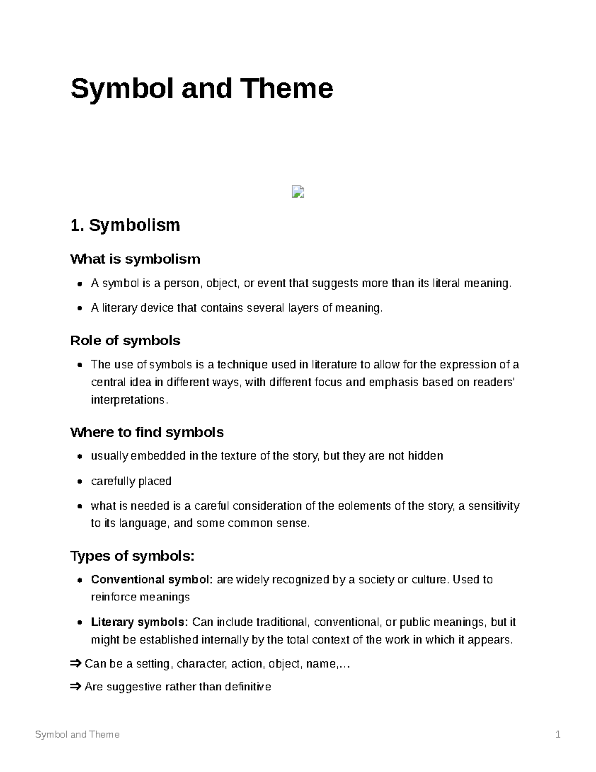 Symbol and Theme - hope it helps - 1. Symbolism What is symbolism A ...