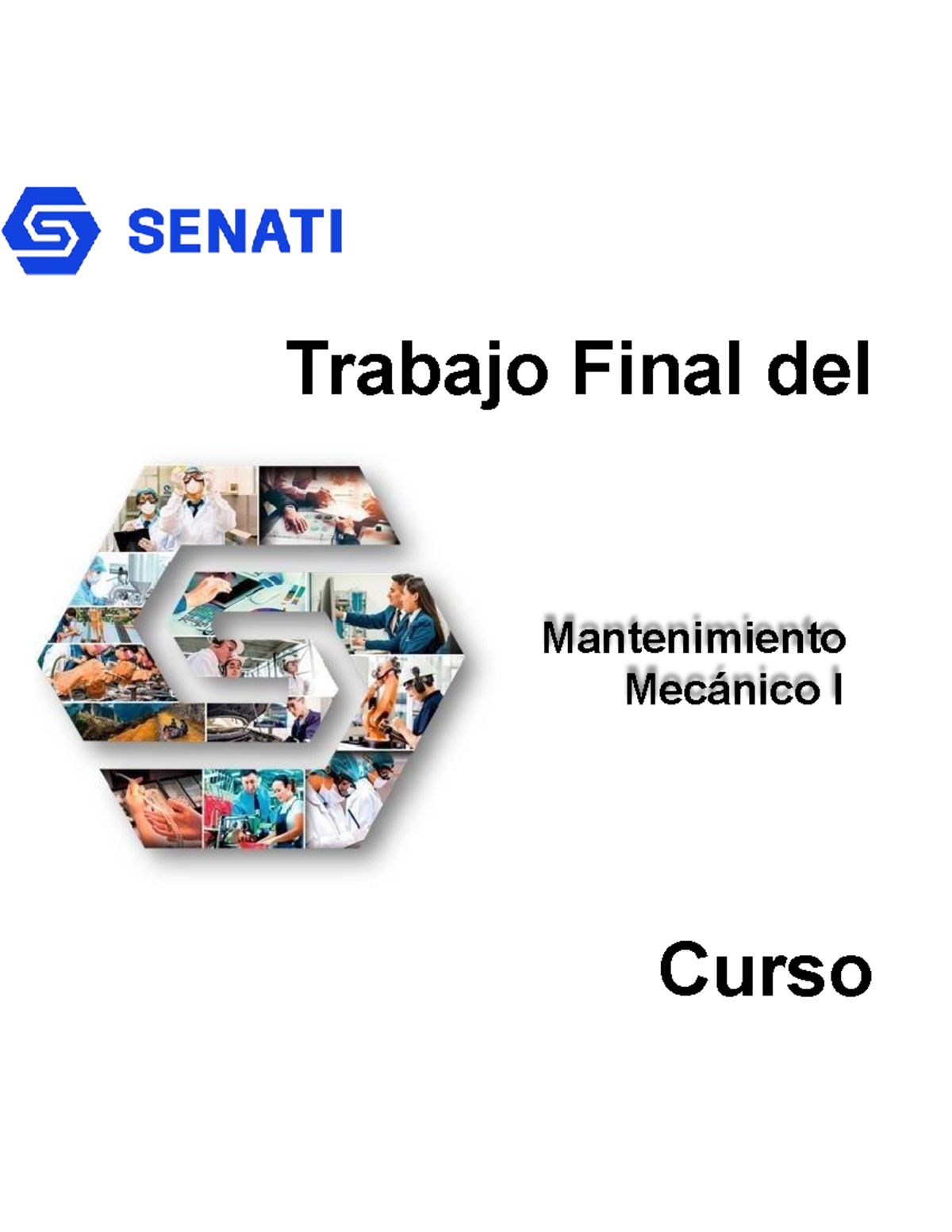 MMAD MMAD-204 Trabajofinal 01 - Trabajo Final del Curso Mantenimiento Mecánico I TEMA: Montaje ...