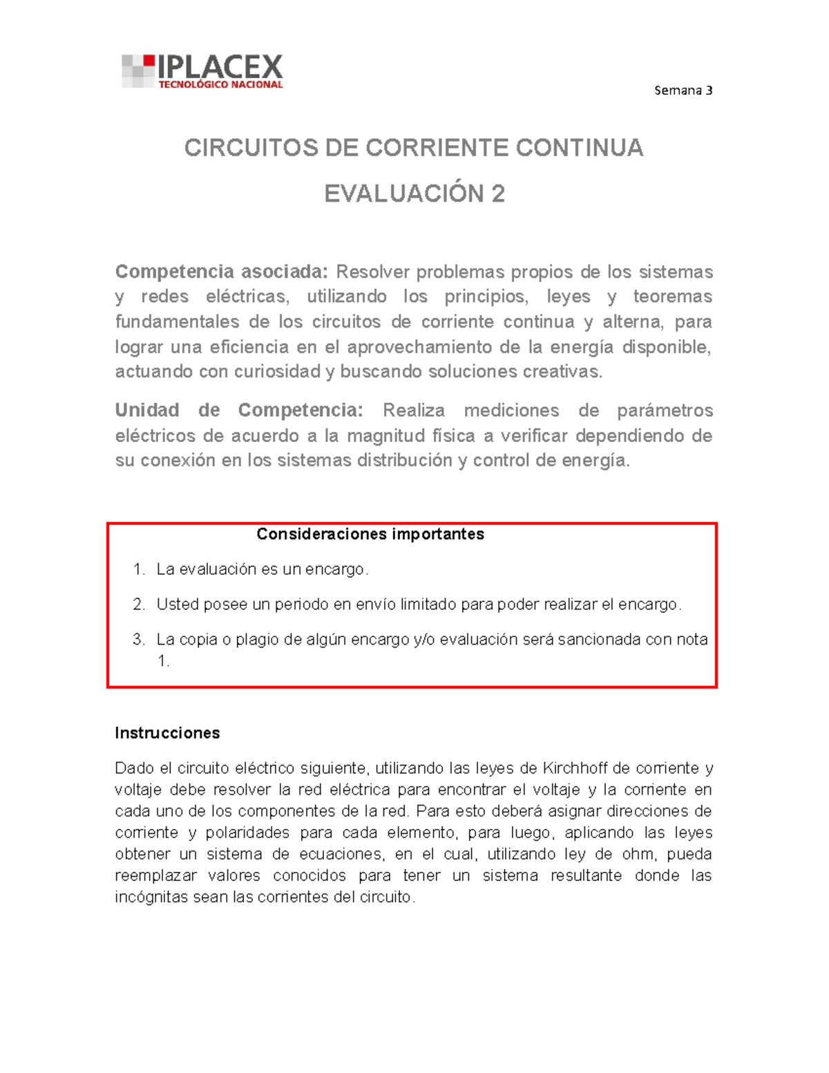 Eva 2 corriente continua - CIRCUITOS DE CORRIENTE CONTINUA EVALUACIÓN 2 Competencia asociada ...