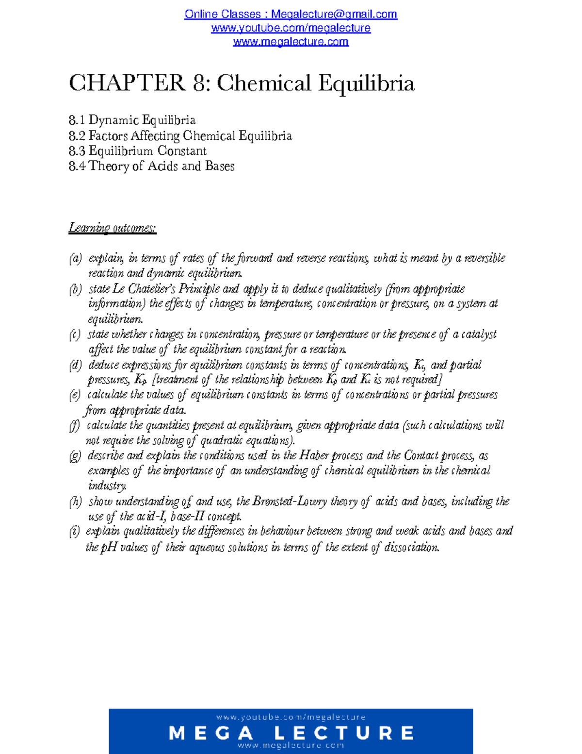 Chapter-8 -Chemical-Equilibria - CHAPTER 8: Chemical Equilibria 8 ...
