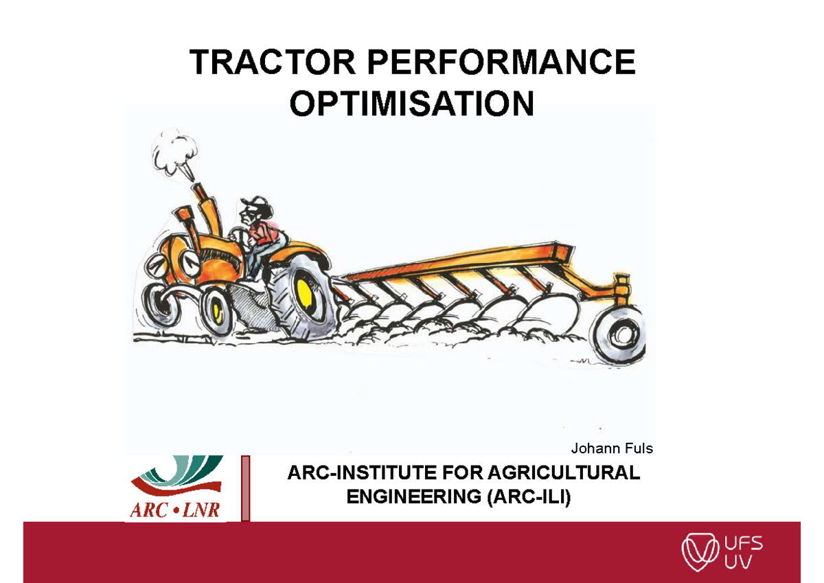 L13 and L14 Tractor Performance - TRACTOR PERFORMANCE OPTIMISATION ARC ...