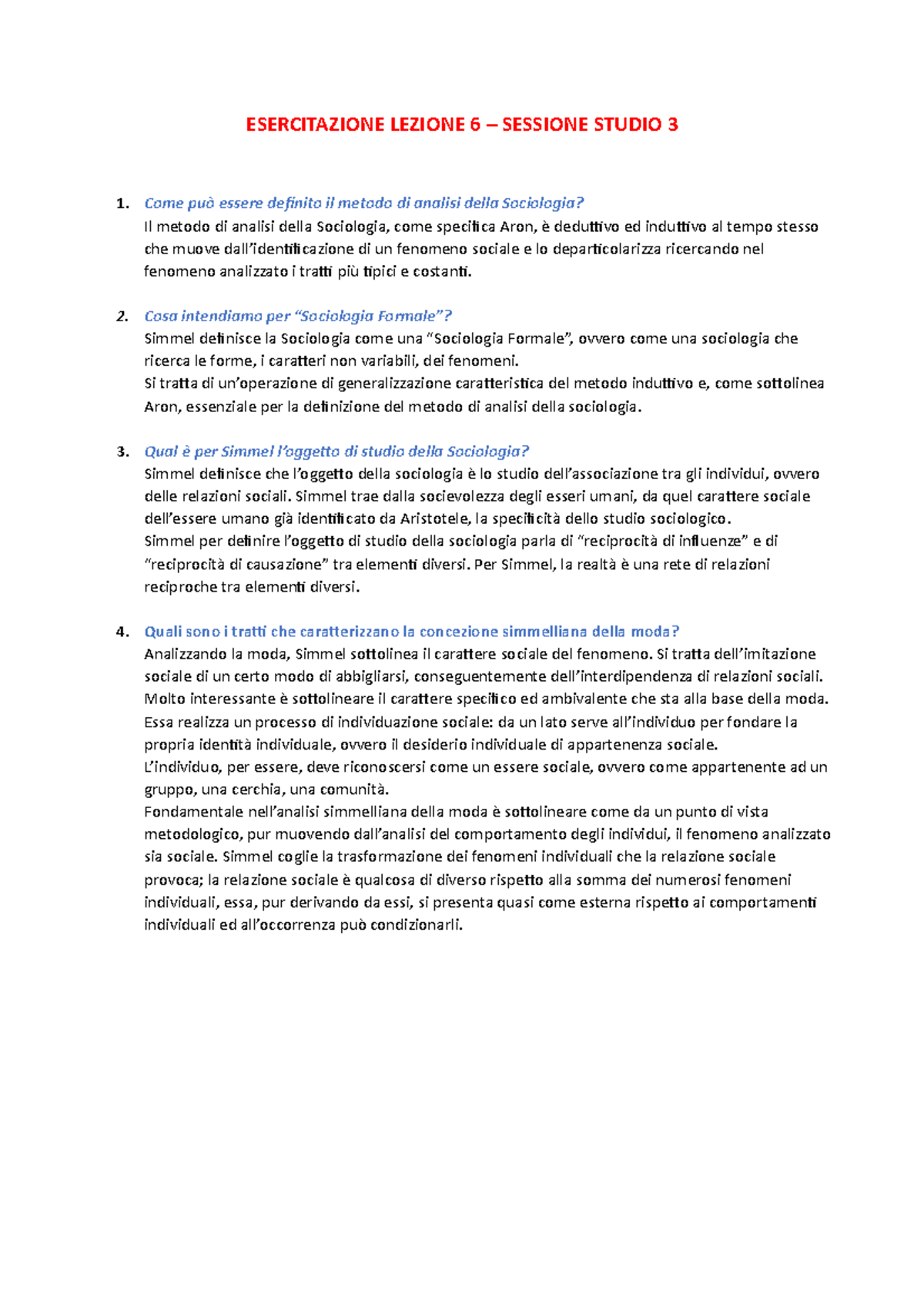 Esercitazione LEZ. 6 - esercitazioni - ESERCITAZIONE LEZIONE 6 ...