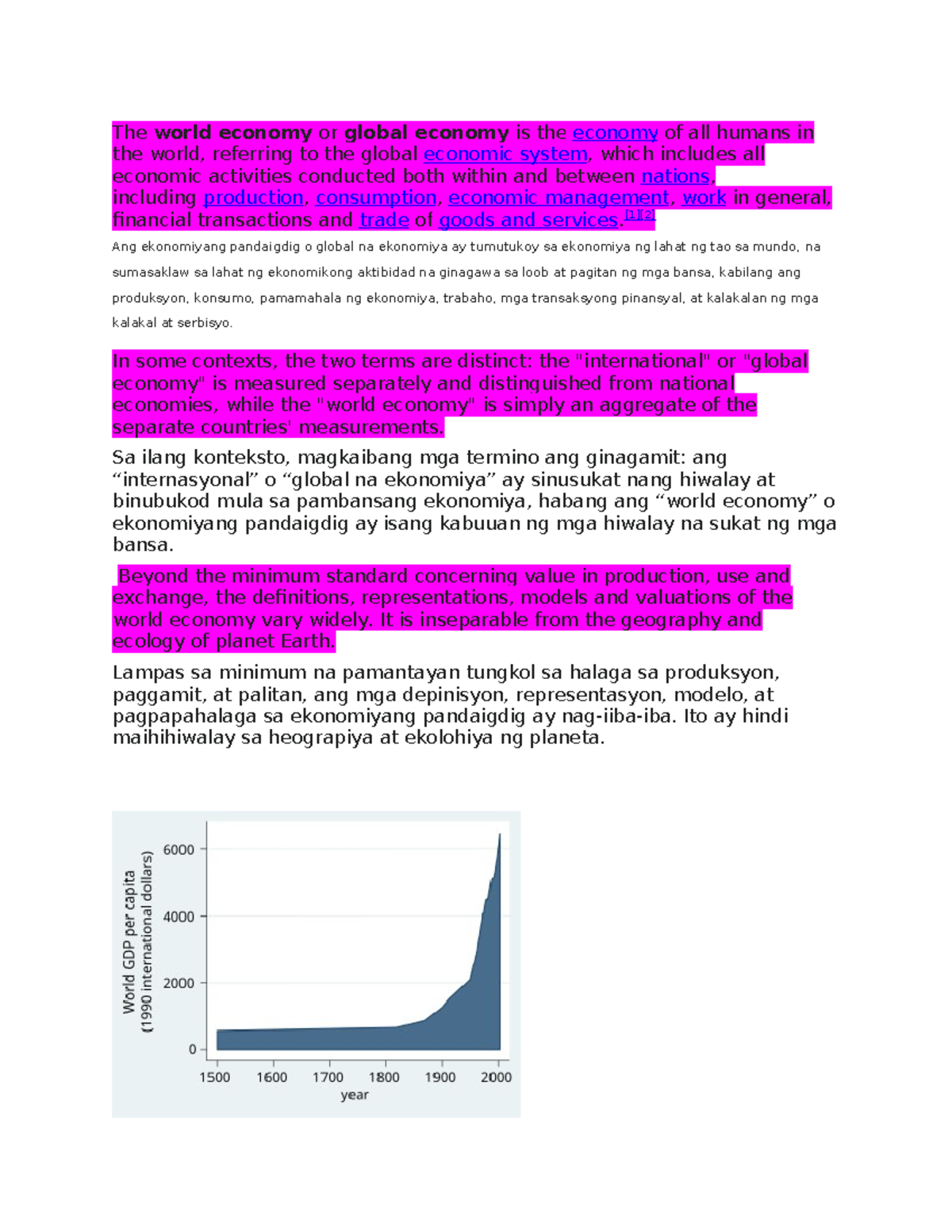 Global- Economy - Note - The world economy or global economy is the ...