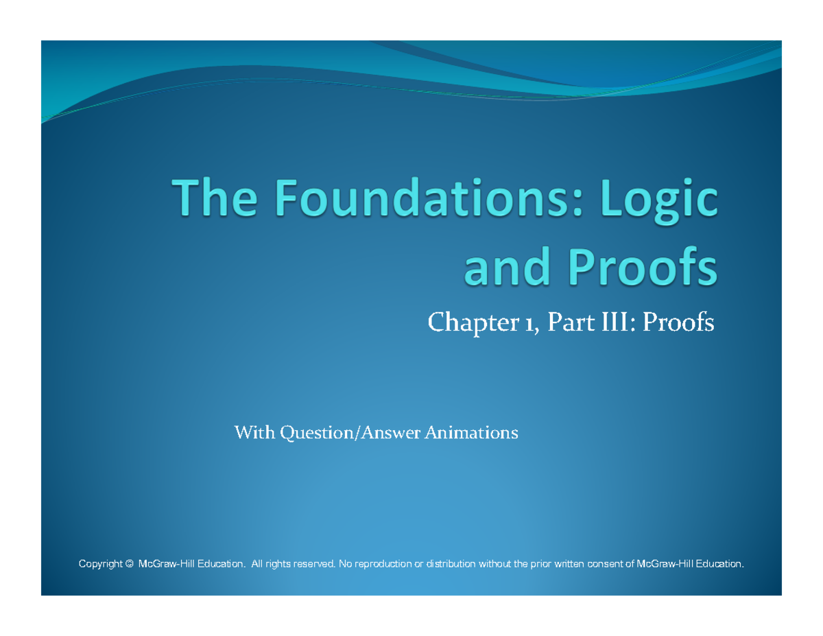 COMP 232 -Mathematics for Computer Science - Chapter 1 Sec 1.6 - Rules ...