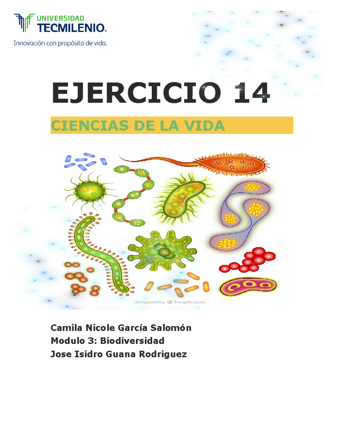 Ejercicio 14 - EJERCICIO 14 CIENCIAS DE LA VIDA Camila Nicole García ...
