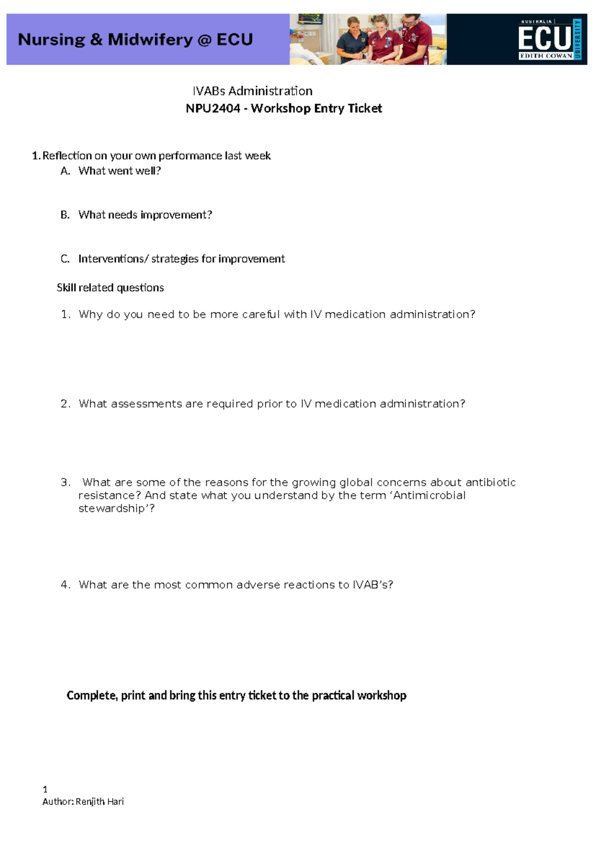 Entry ticket - IVABs adminstration questions-2 - IVABs Administration ...