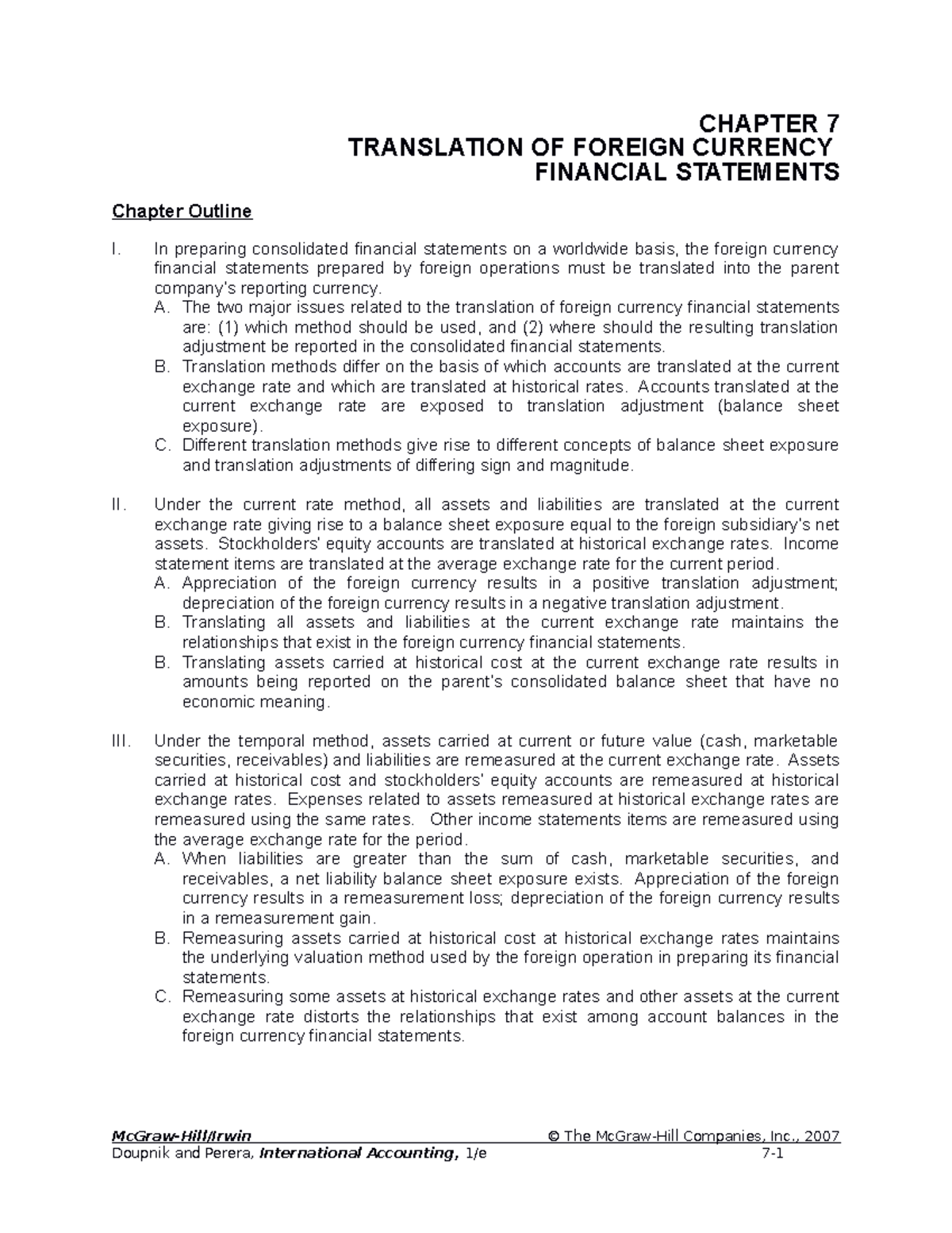 Chapter 08 solutions international - CHAPTER 7 TRANSLATION OF FOREIGN ...