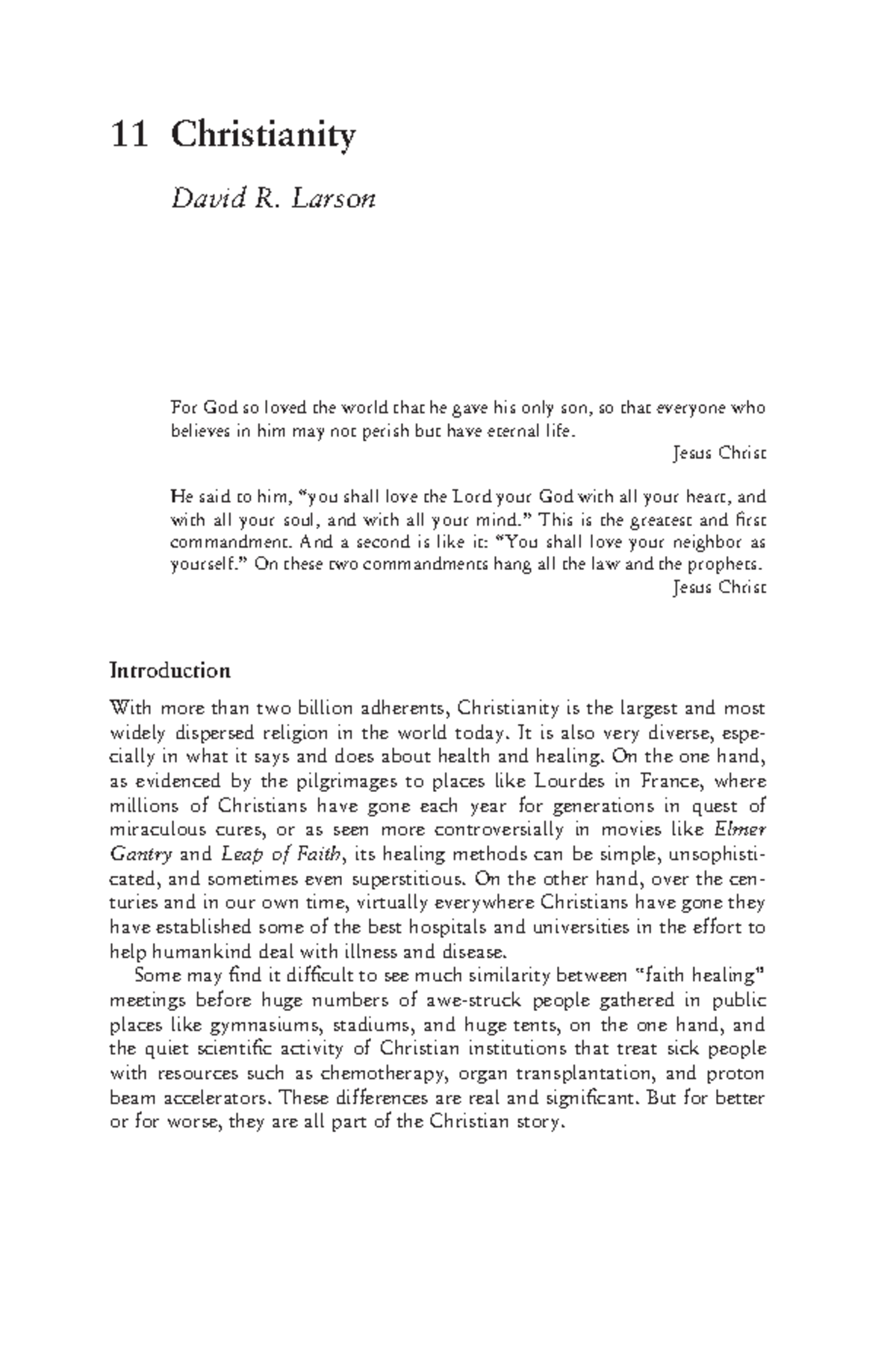 10 - for ref - 11 Christianity David R. Larson For God so loved the ...