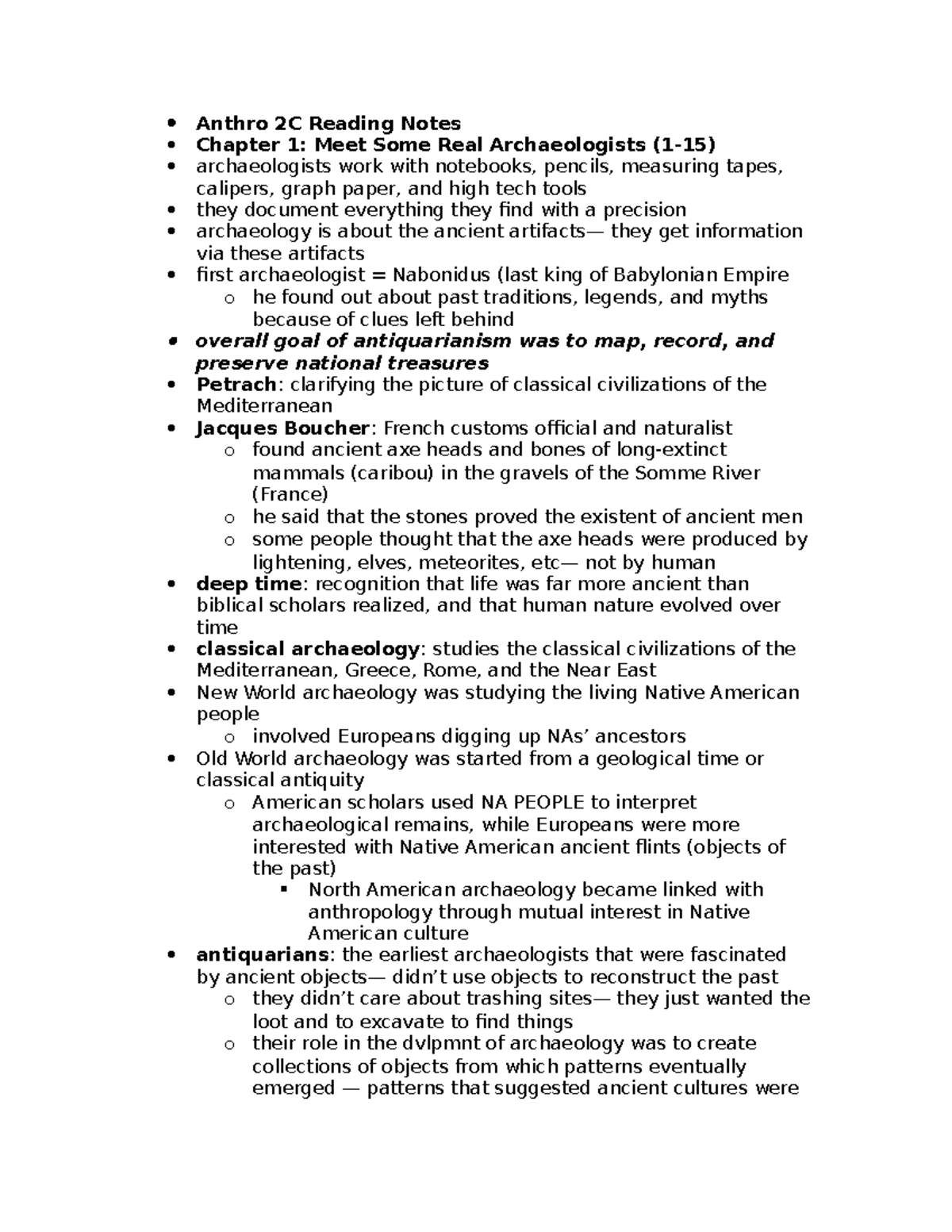 Anthro 2C Reading Notes (Midterm) - Anthro 2C Reading Notes Chapter 1 ...