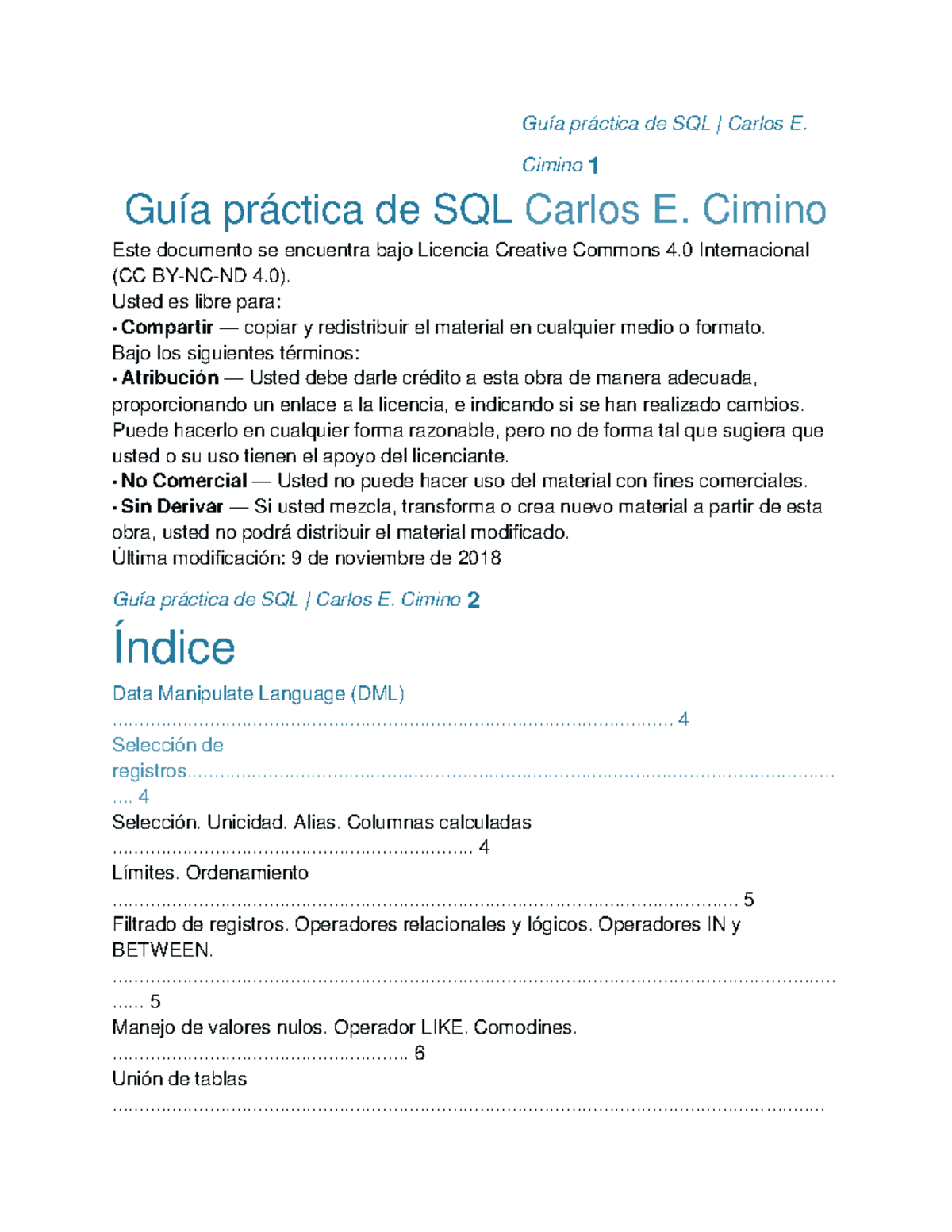 Guía práctica de SQL - Carlos E. Cimino - Guía práctica de SQL | Carlos ...