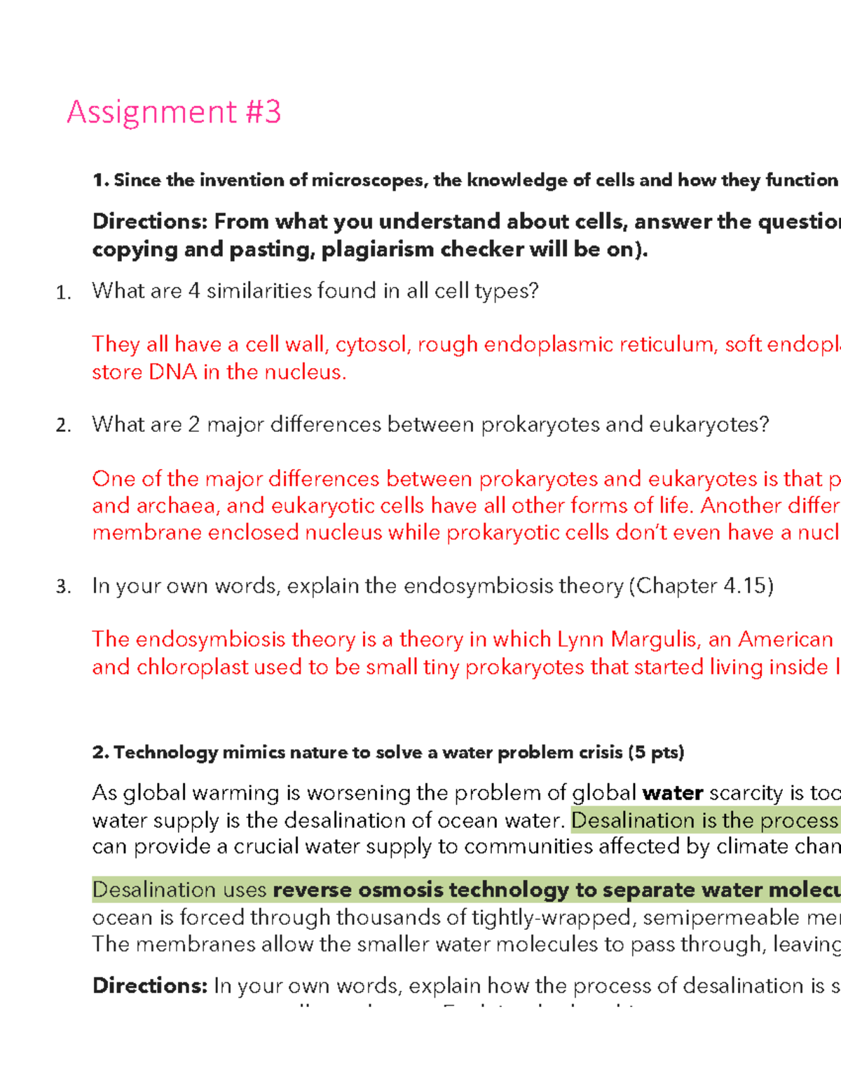 Assignment 3 - Since the invention of microscopes, the knowledge of ...