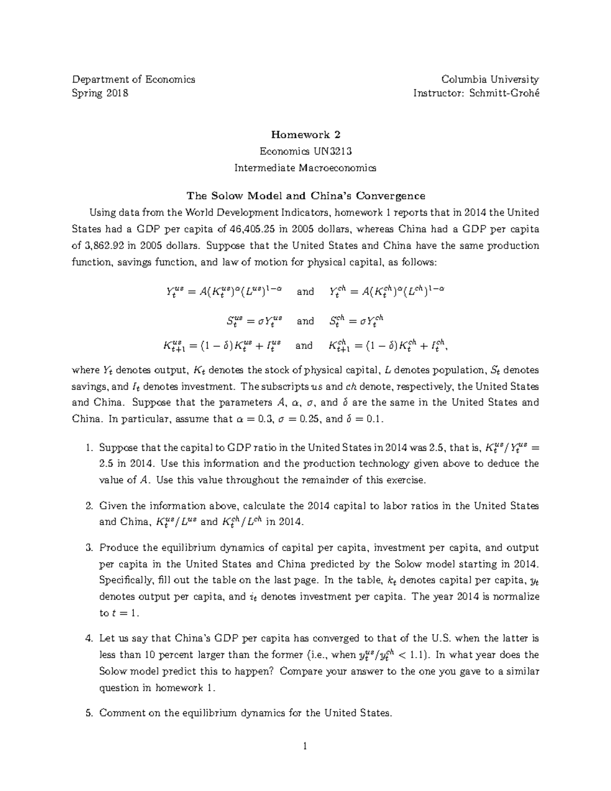 Hwk2 2018 - Homework - Department of Economics Columbia University ...