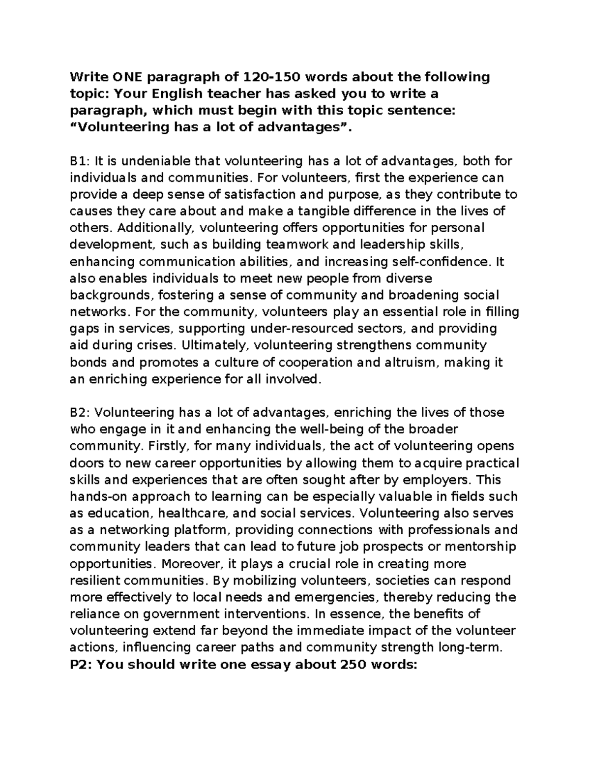 Thi viet - Essay exam - Write ONE paragraph of 120-150 words about the ...