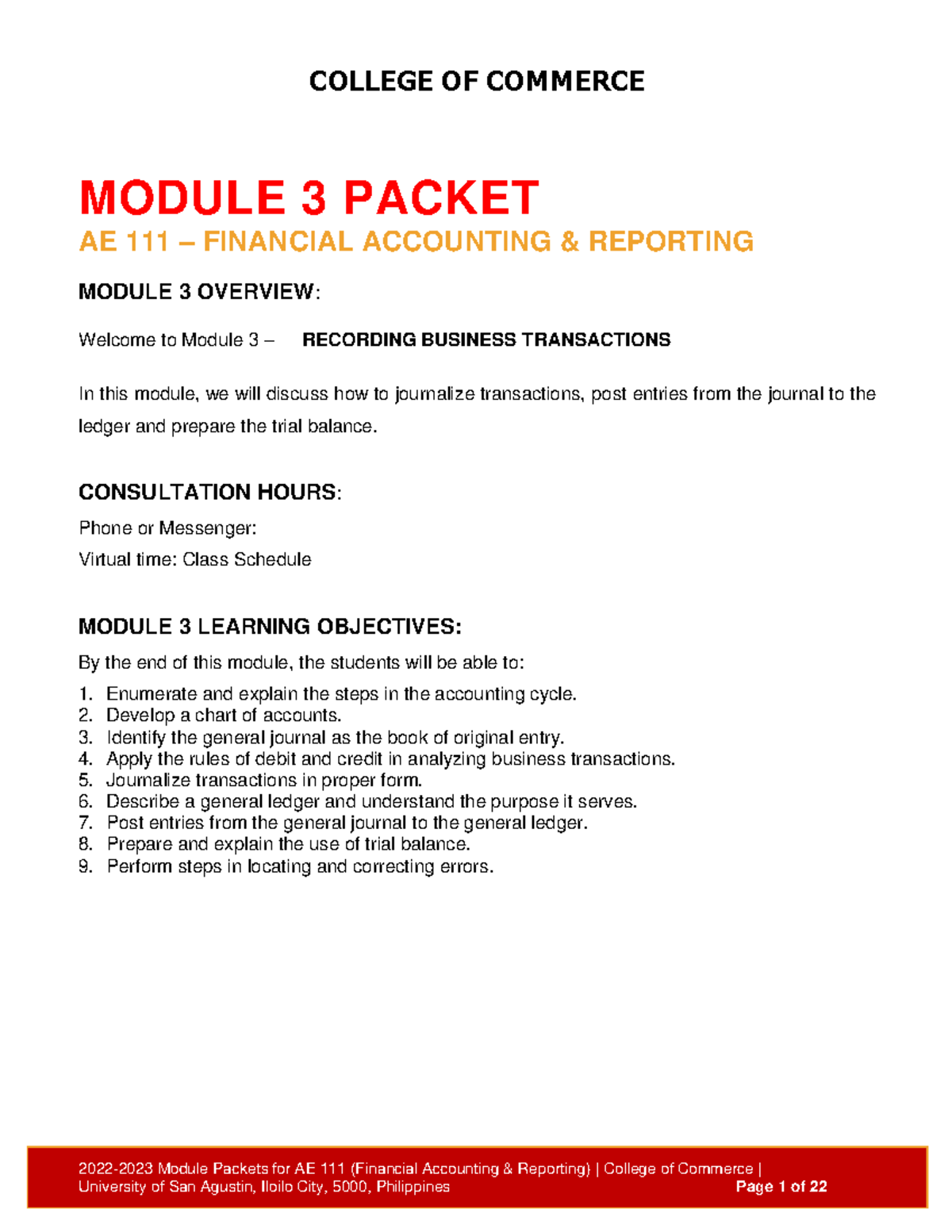 AE-111-Module-3-Recording-Business-Transactions updated - 2022 - 2023 ...
