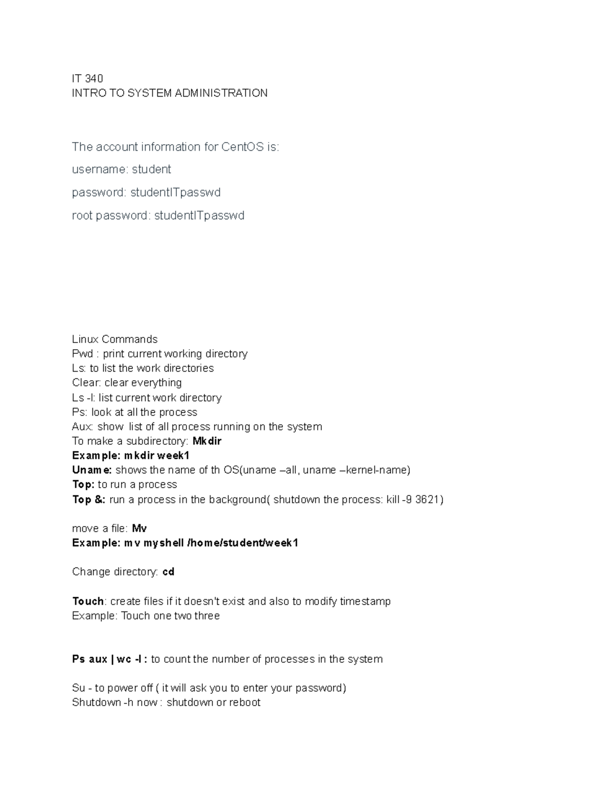 IT 340-Intro to System Admin - IT 340 INTRO TO SYSTEM ADMINISTRATION ...