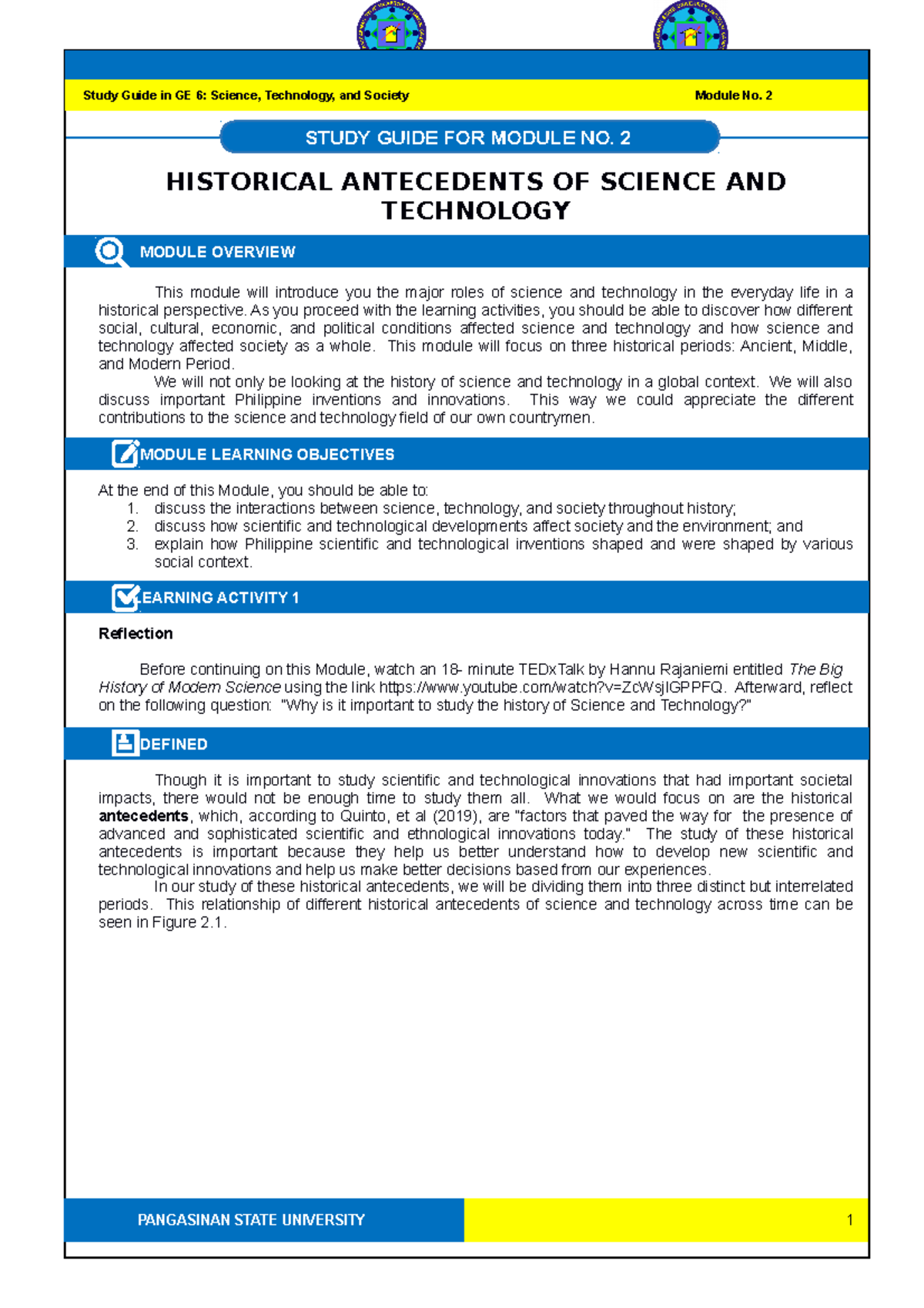Study- Guide-2 - science, technology, and society - HISTORICAL ...