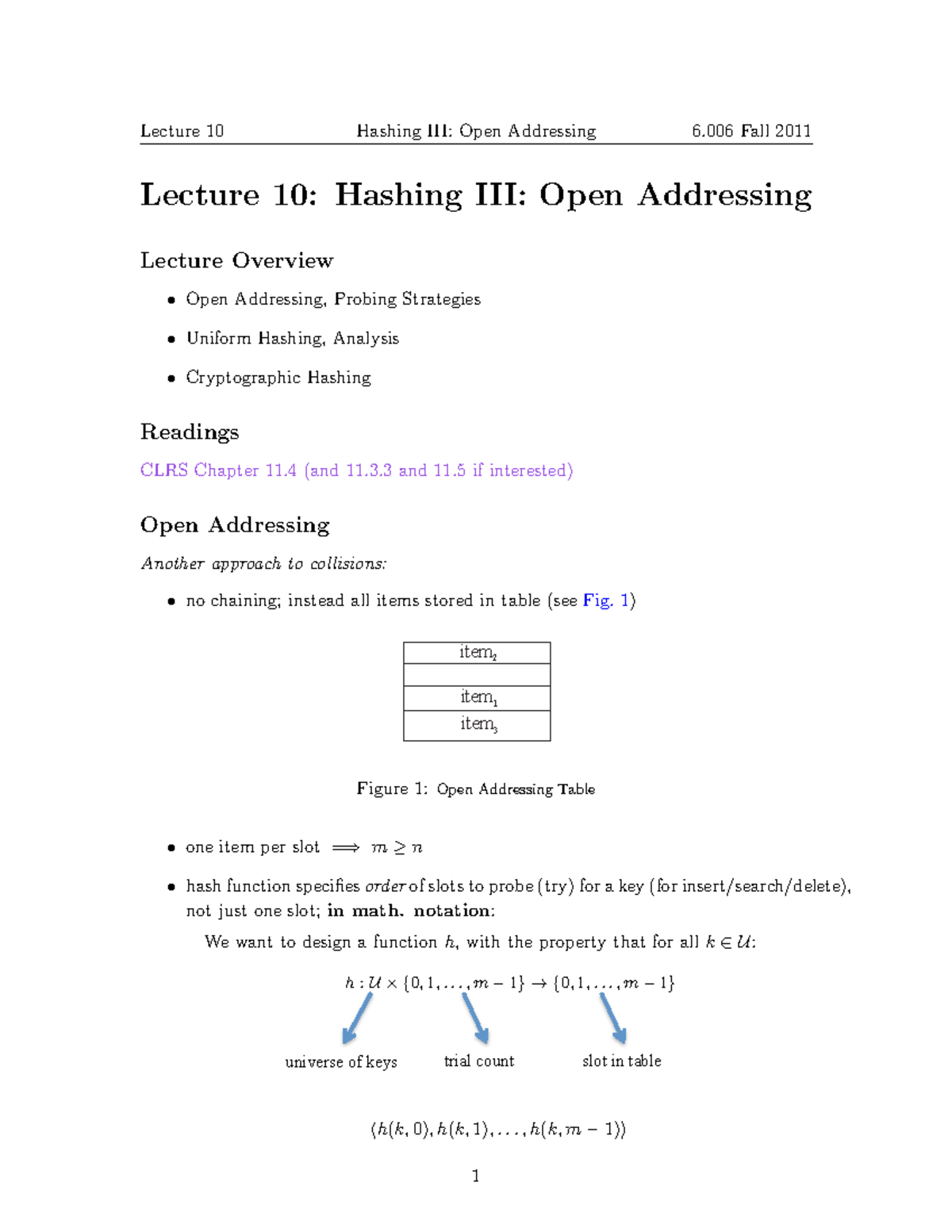 A7f609148928 E4a10653 D3f3be03a2b5 Mit6 006f11 Lec10 Lecture 10 Hashing Iii Open Addressing
