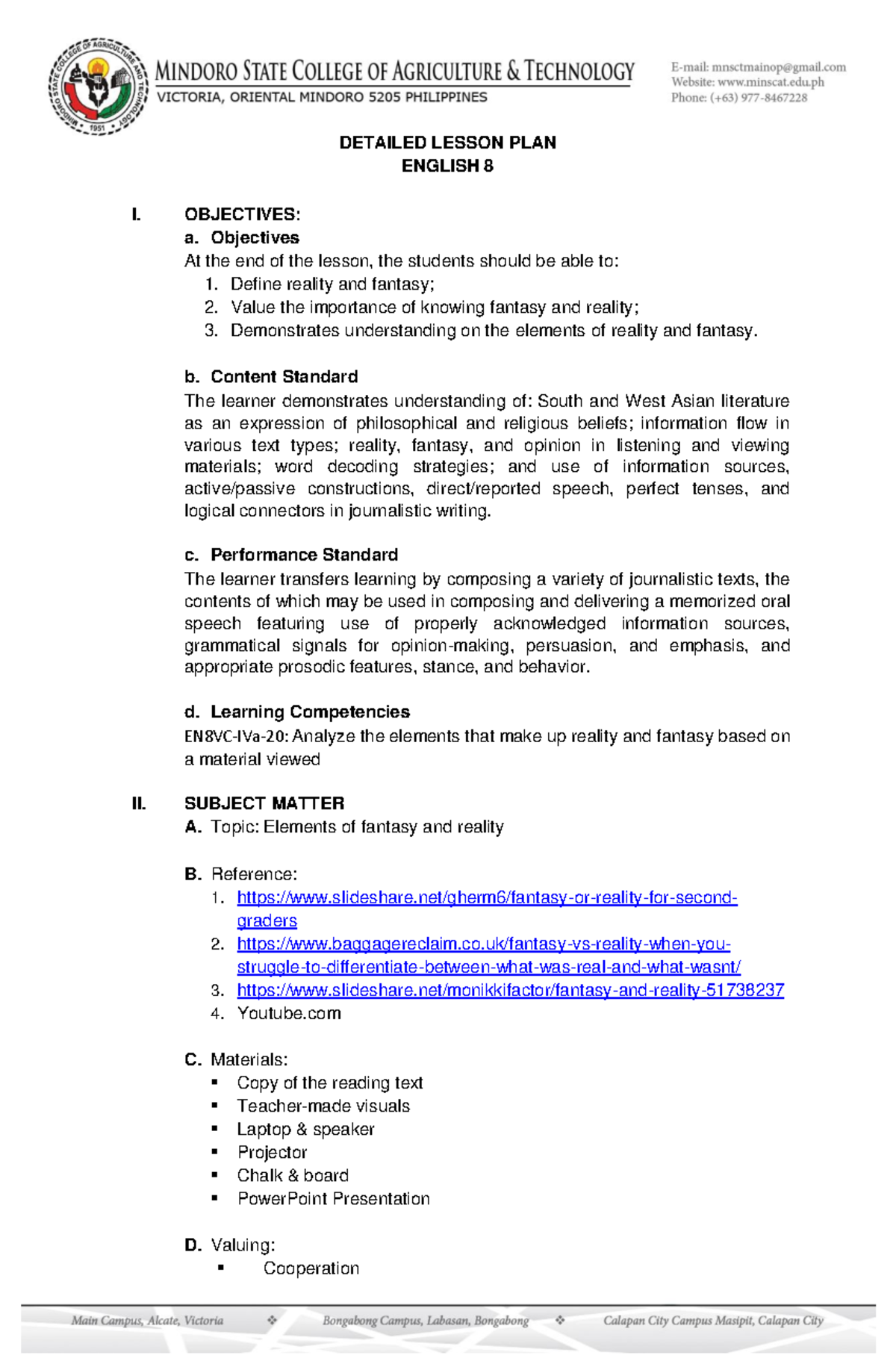 Dlp louie real 2004 18004708 - DETAILED LESSON PLAN ENGLISH 8 I ...