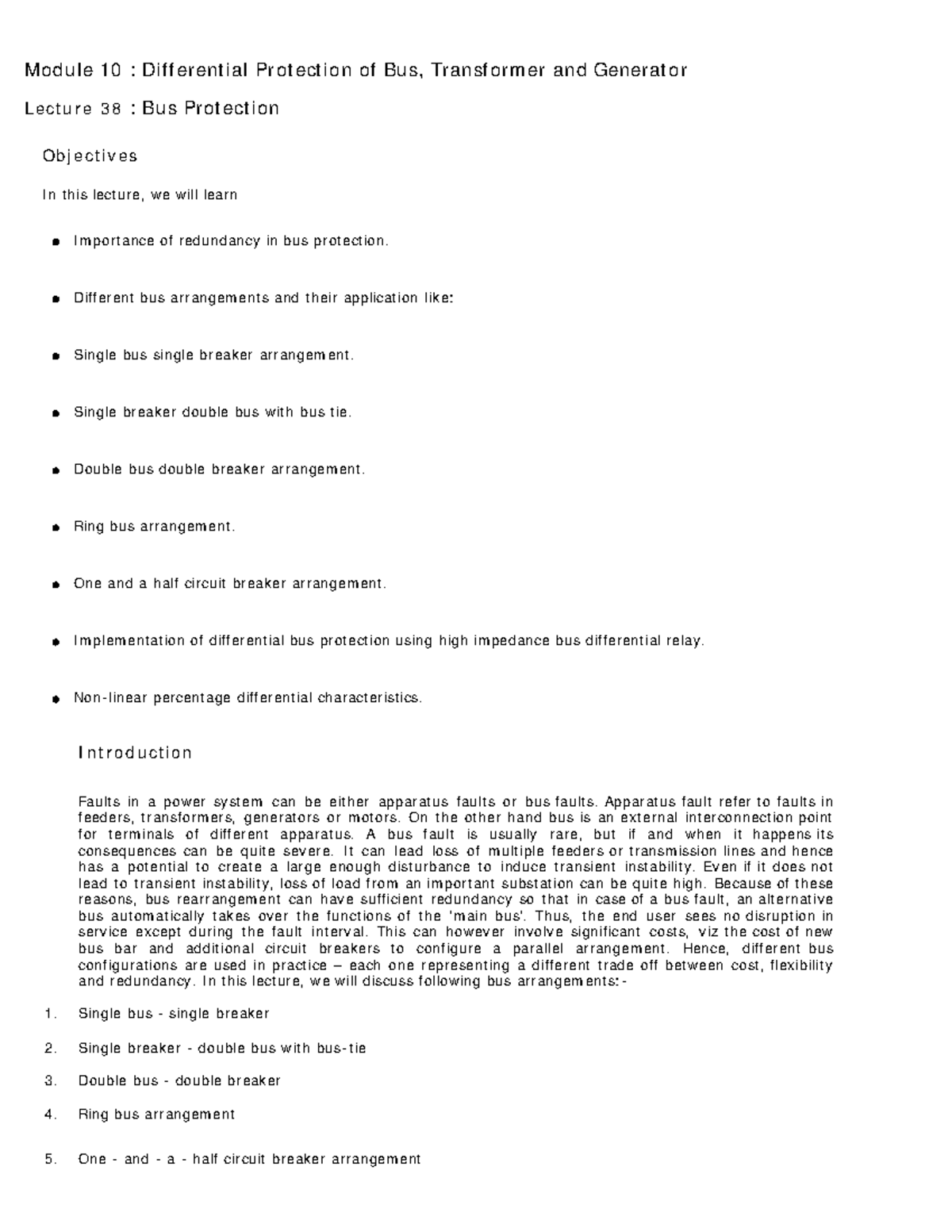 Lecture-38 - Differential Protection of Bus, Transformer, and Generator ...