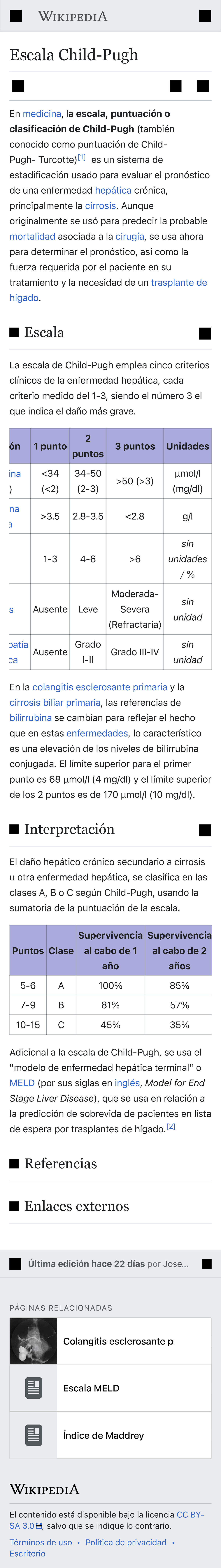 Escala Child-Pugh - Wikipedia, la enciclopedia li… - Última edición ...
