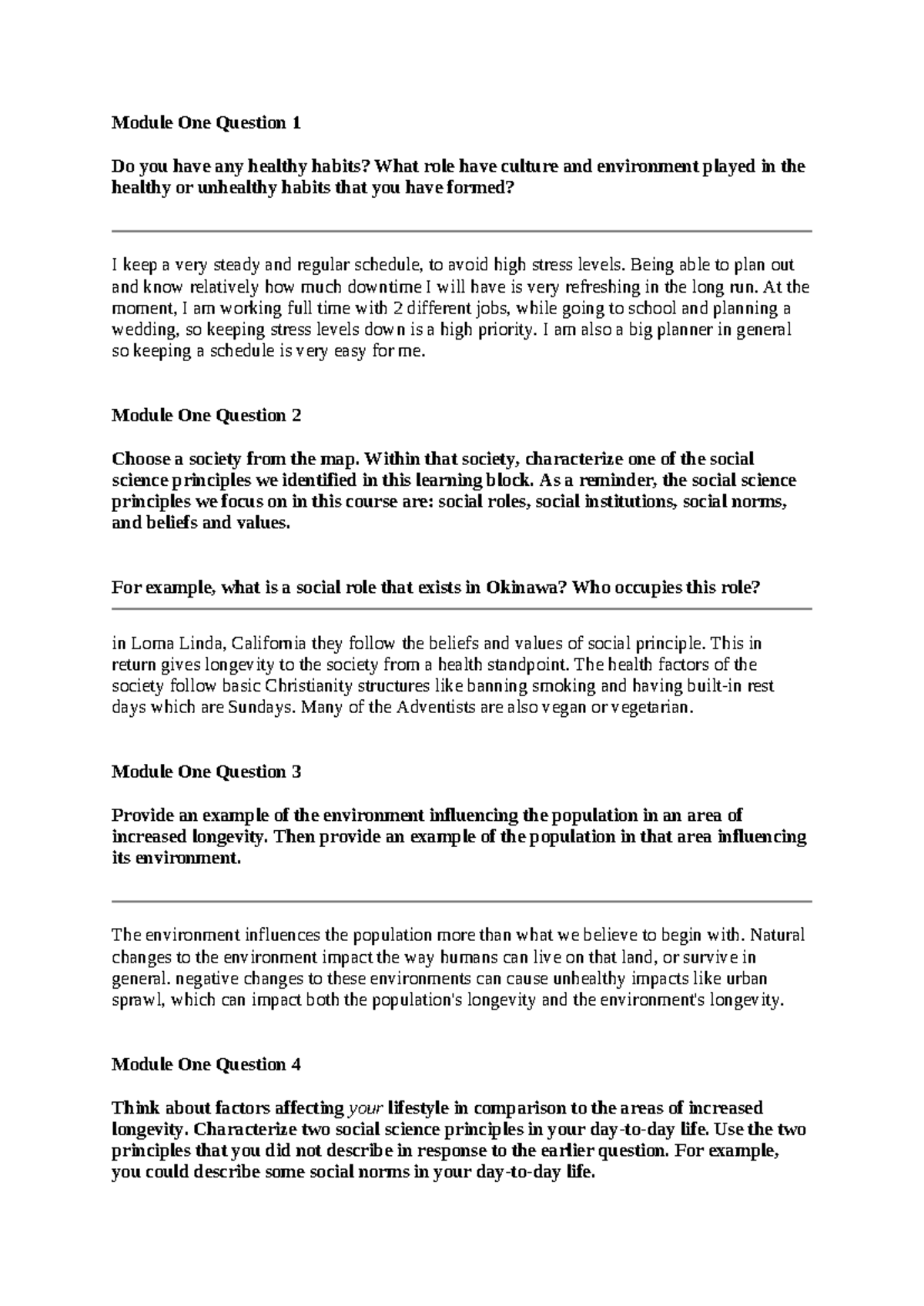 Short Answer Questions For Social Science Module 1 Module One Question 1 Do You Have Any 9451