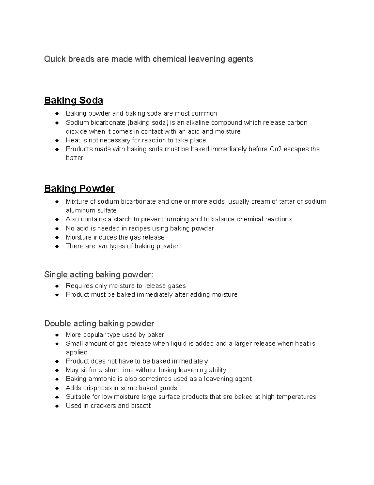 FoB - Quick Breads - Quick breads are made with chemical leavening ...