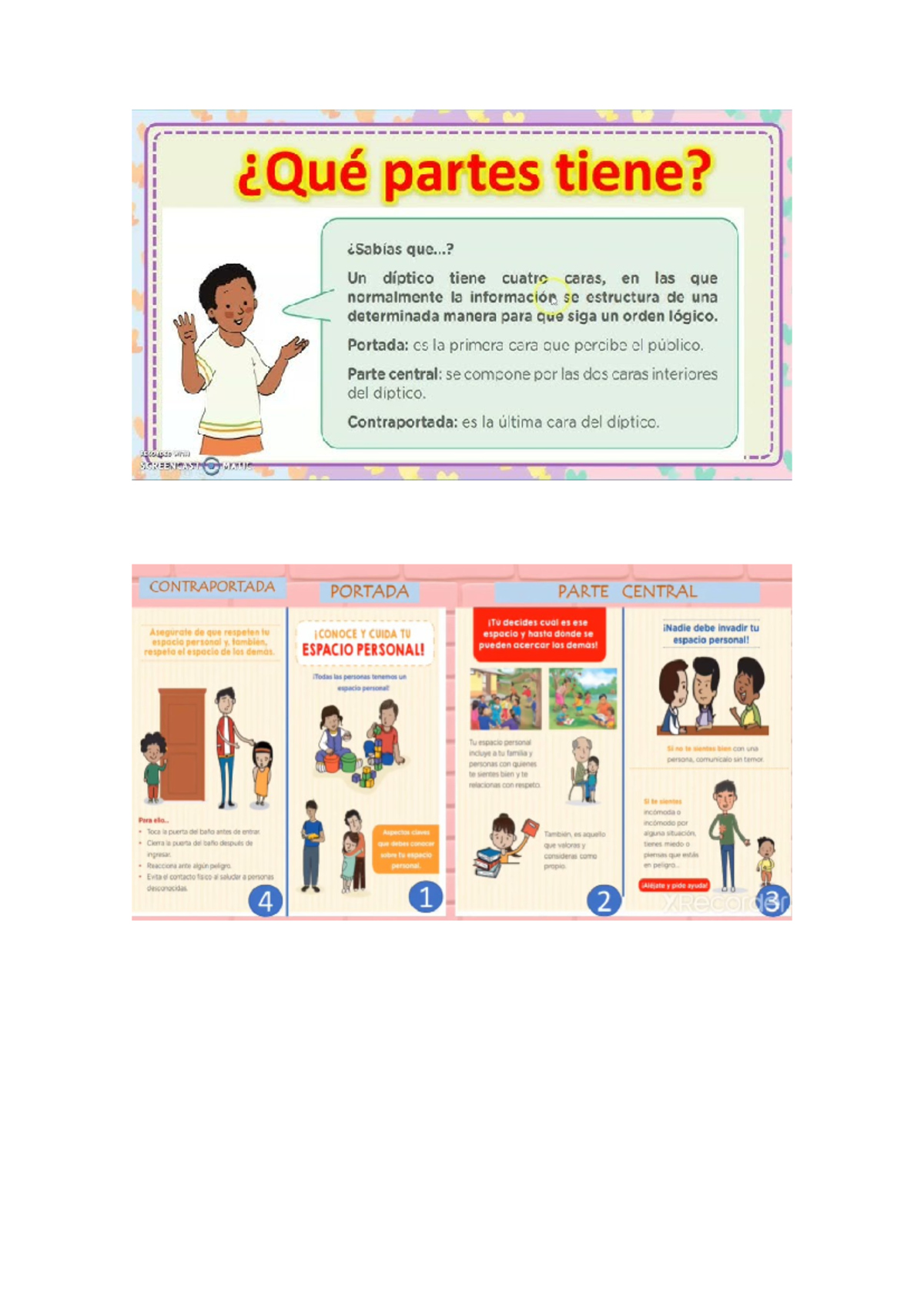 Diptico - FGFDG - partes tiene? que... ? Un díptico tiene cuatro caras ...