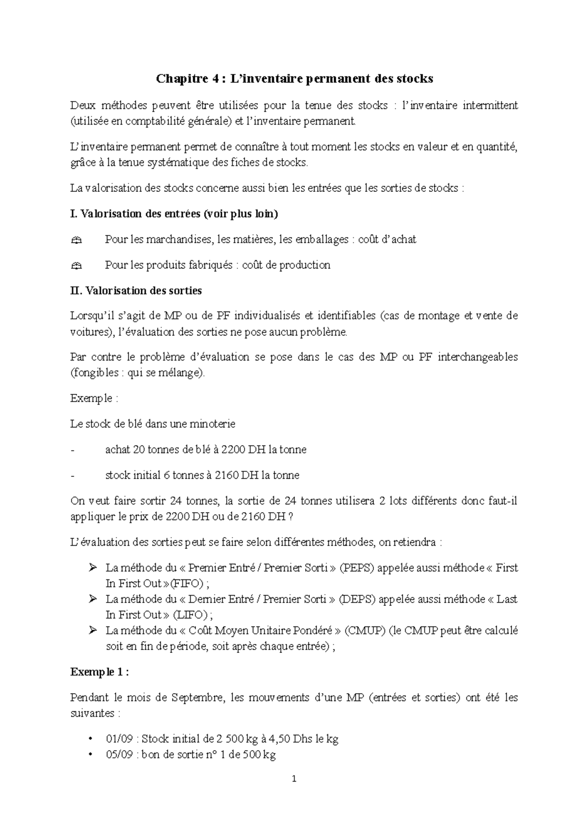 Chapitre 4 L’inventaire permanent des stocks - Chapitre 4 : L ...