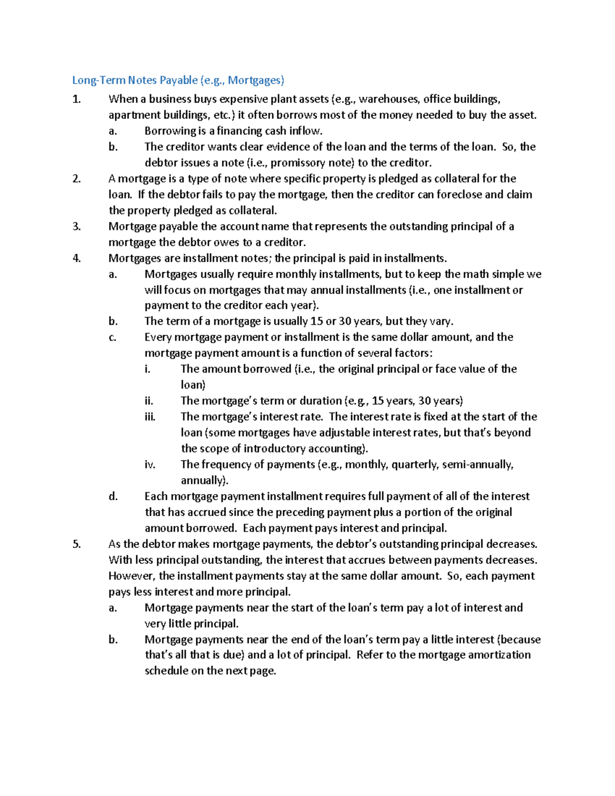 Chapter 10 pg 16 - Long-Term Notes Payable (e., Mortgages) When a ...