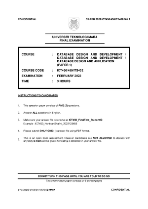 Lab Notes ICT450 Ms Access - Table of Contents 1 - Studocu