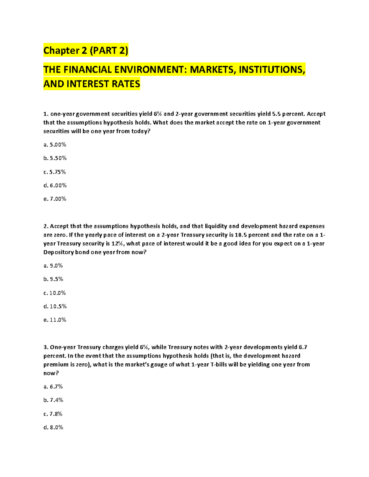 Chapter 2 (PART 2) THE Financial Environment - Chapter 2 (PART 2) THE ...
