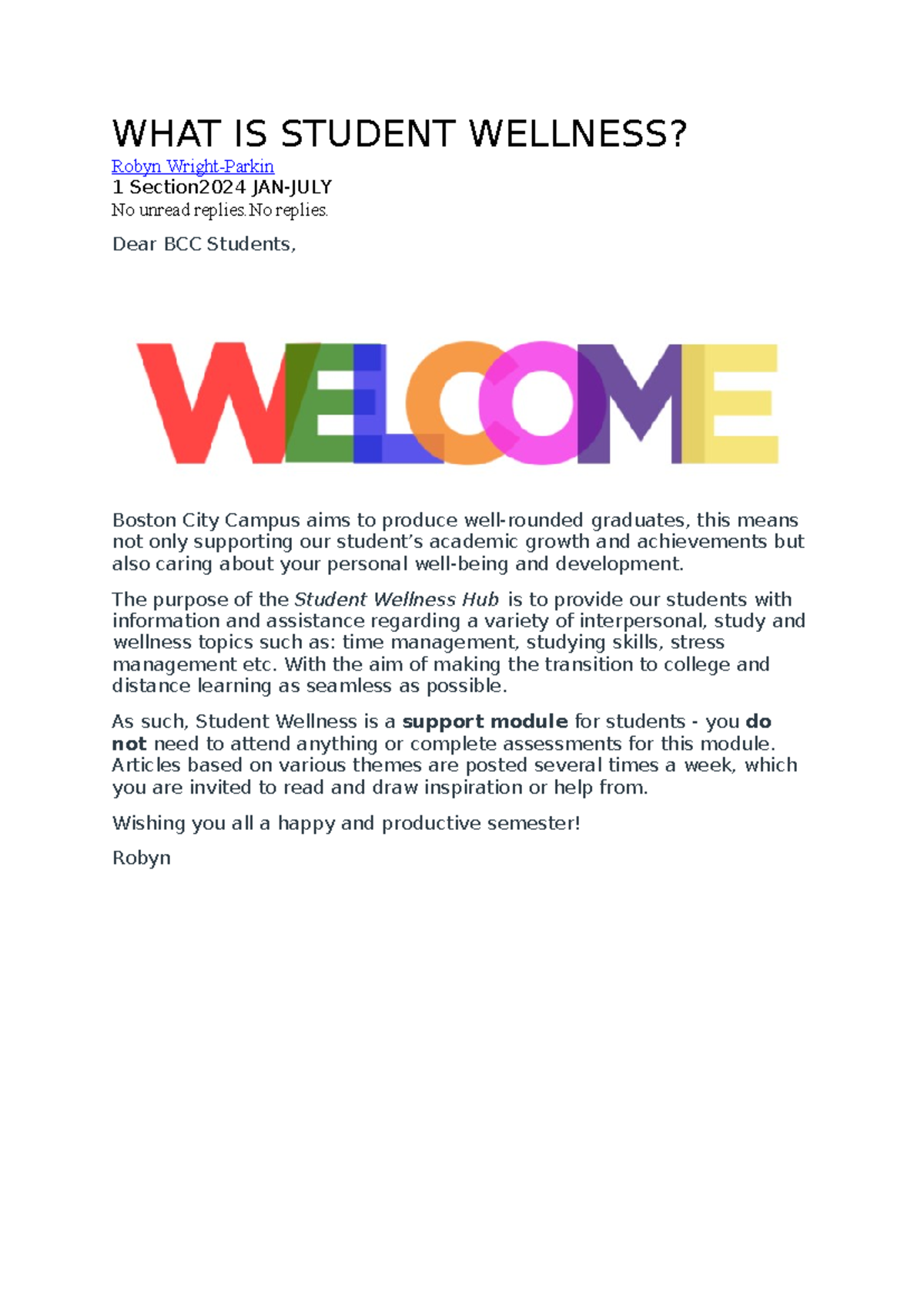 WHAT IS Student Wellness - WHAT IS STUDENT WELLNESS? Robyn Wright ...