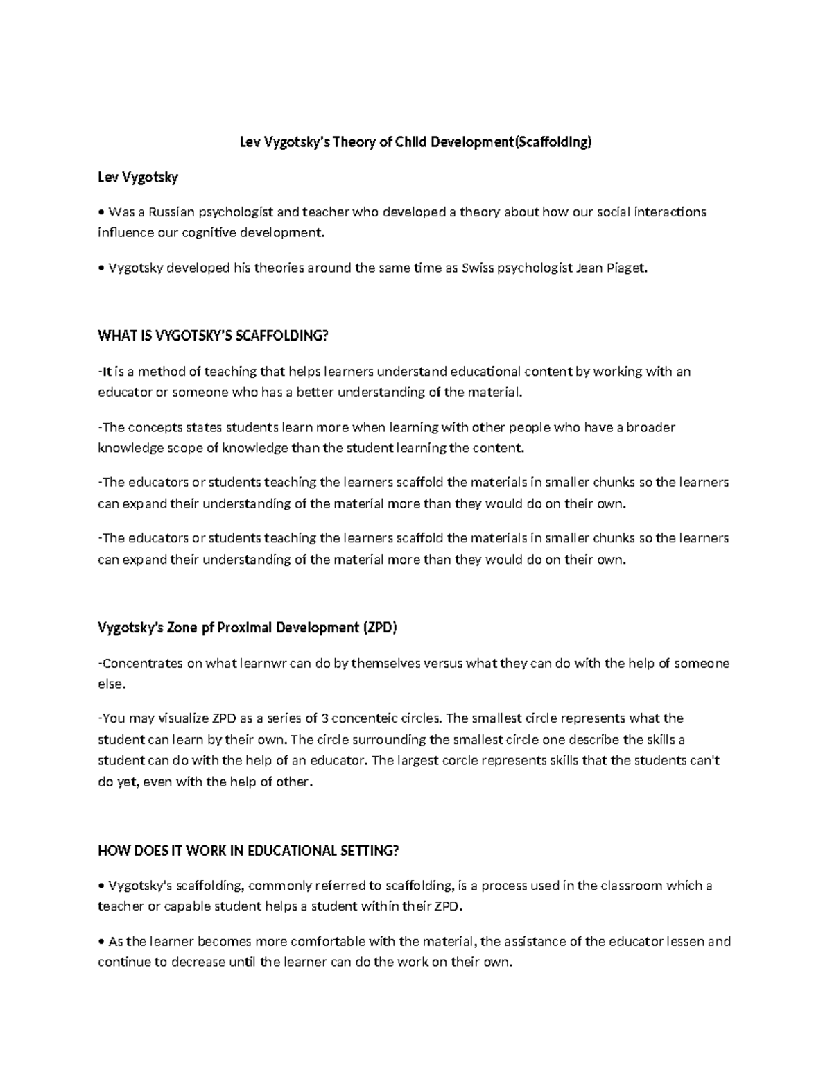 Lev Vygotskys WPS Office - Lev Vygotsky's Theory of Child Development ...