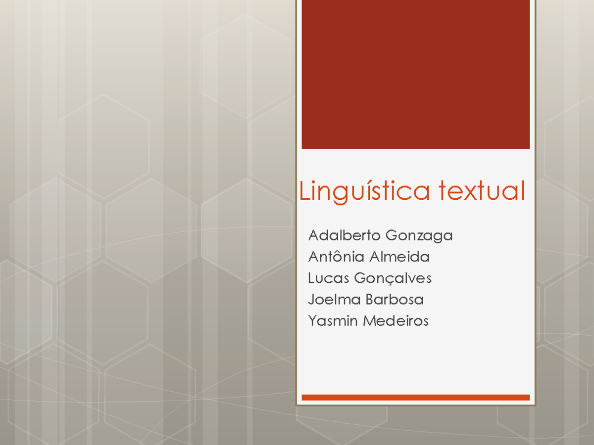 Linguística textual - introdução - Linguística textual Adalberto ...
