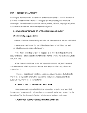 UNIT 3: SOCIALISATION AND IDENTITY - NOTES FOR UNIT 3: SOCIALISATION ...