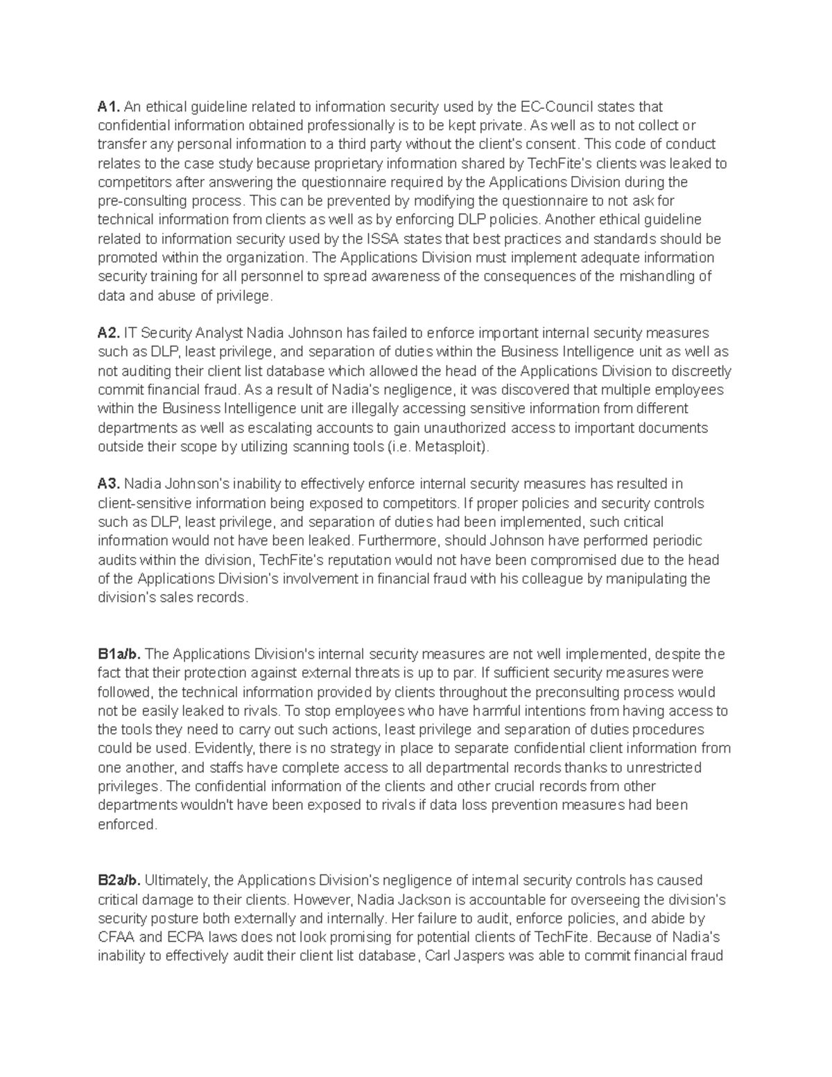 IHP4 TASK 2 Ethics AND Cybersecurity - A1. An ethical guideline related ...