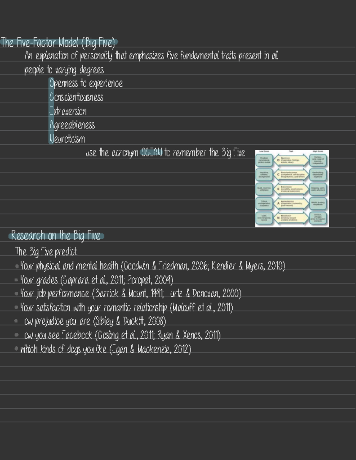 Foundations of Psyc. Science 8 - The Five-Factor Model (Big Five) An ...