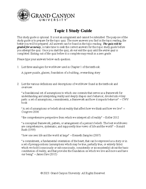 Topic 4 Study Guide - Topic 4 Study Guide This study guide is optional ...