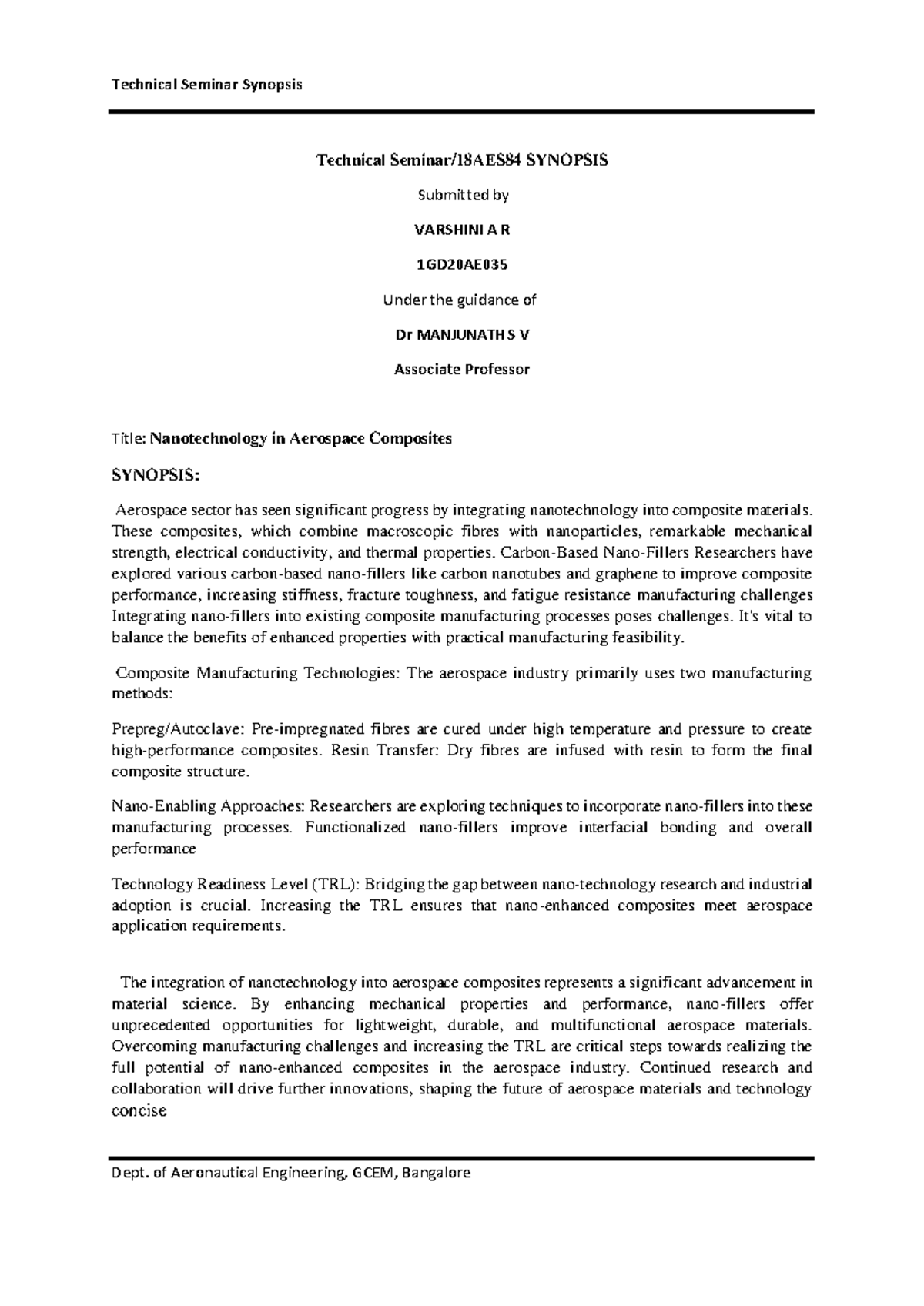 TECHNICAL SEMINAR - Technical Seminar Synopsis Technical Seminar ...