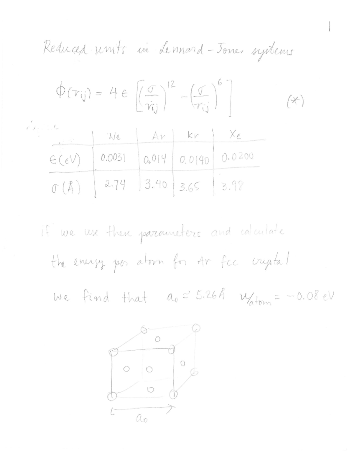 Reduced units LJ potentials - Reduced units in Lennard Jones systems O ...