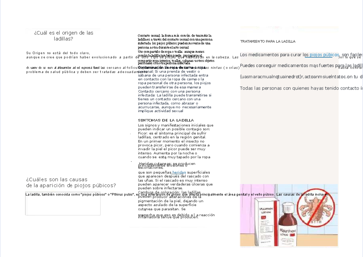 Pdf folleto de la ladilla - ####### TRATAMIENTO PARA LA LADILLA ¿Cuál ...