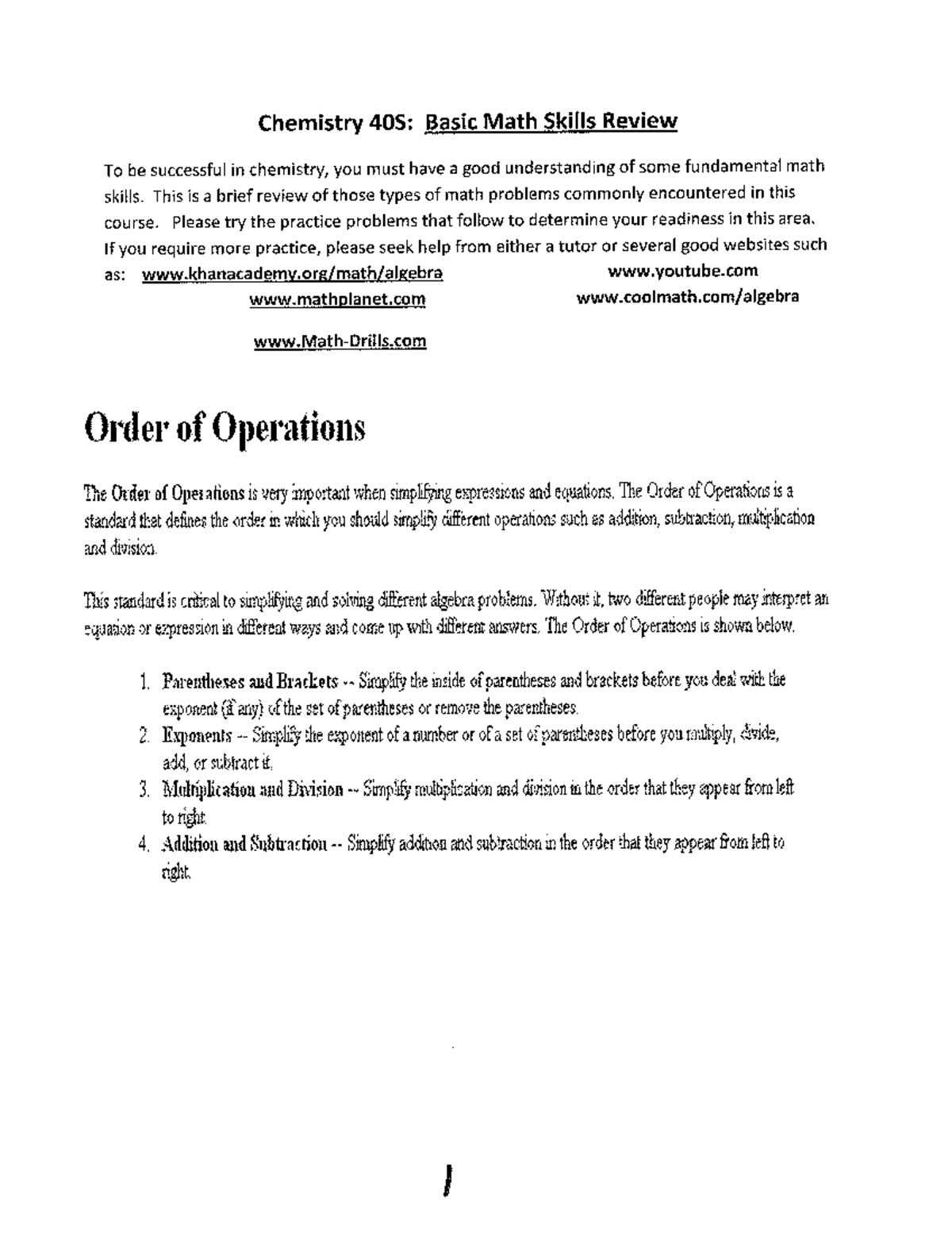 Sig figs and Scientific notation notes - Chemistry 40S: Basic Math ...