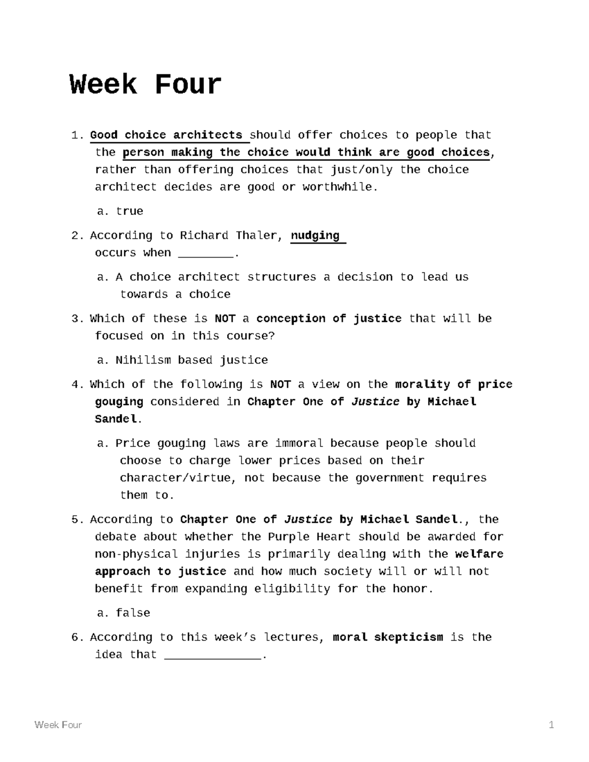 PHIL 1040 Week Four - PHIL 1040 Business Ethics Jeremy Fried Spring ...