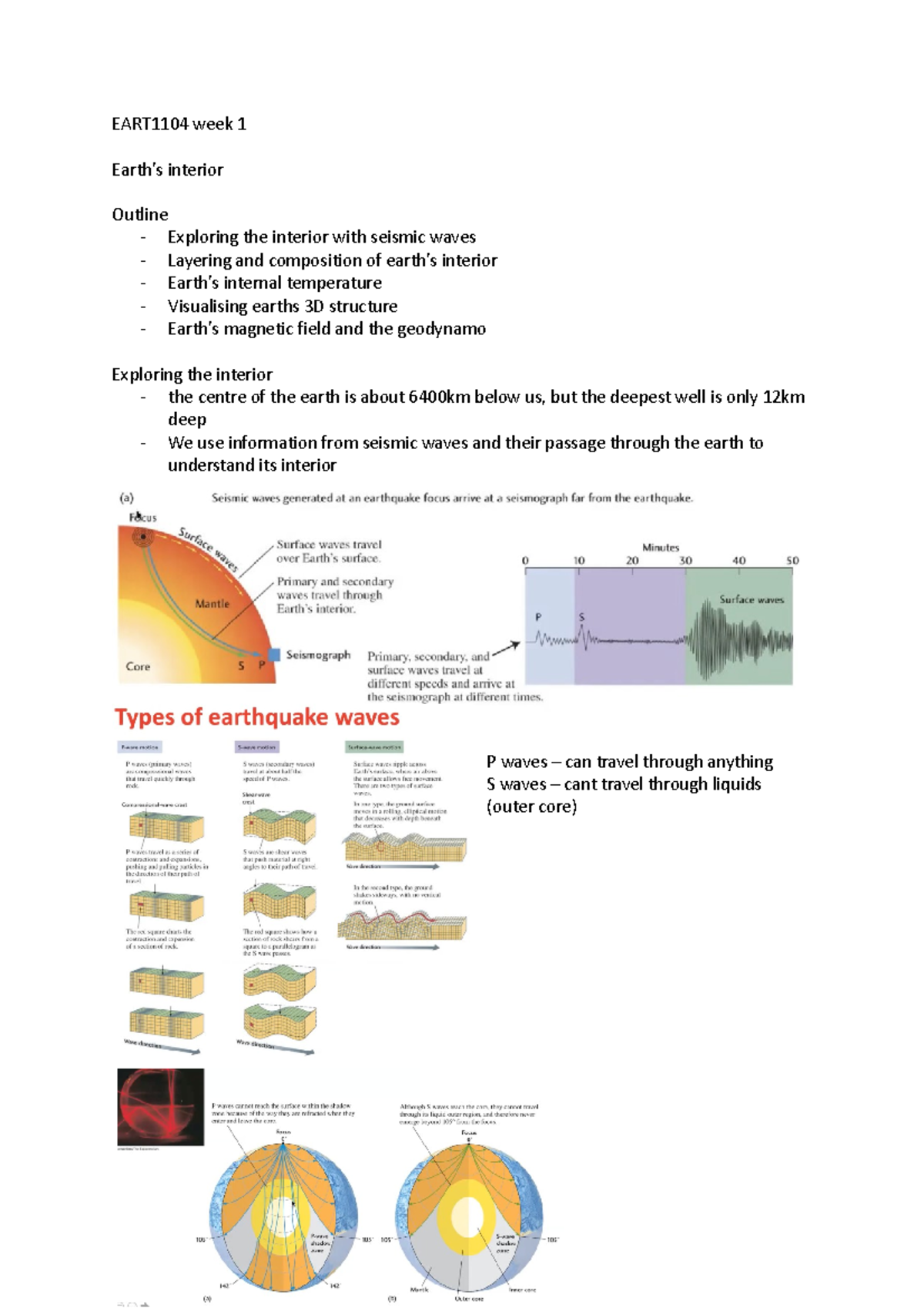 EART1104 week 1 - week 1 lecture notes - EART1104 week 1 Earth’s ...