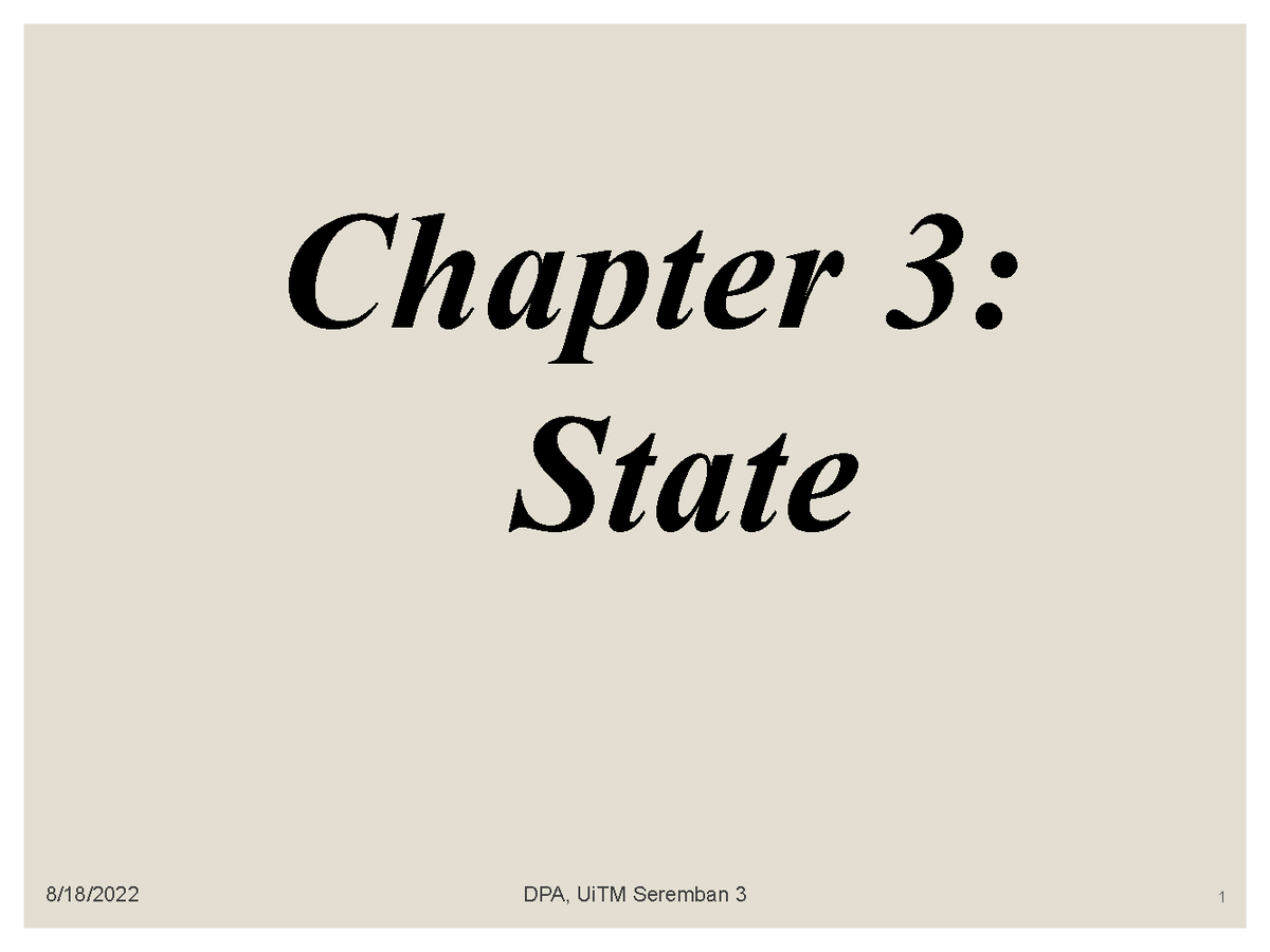 Chapter 3 - Chapter 3: State Introduction... The modern term “state” is ...