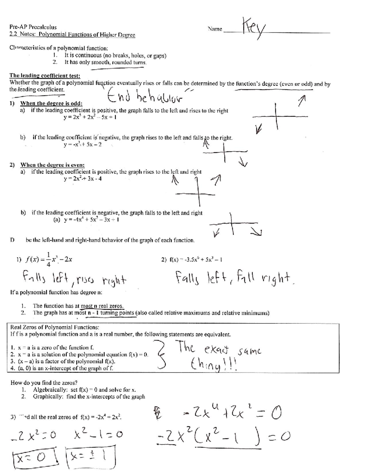 2.2 Notes Polynomials of Higher Degree - Studocu